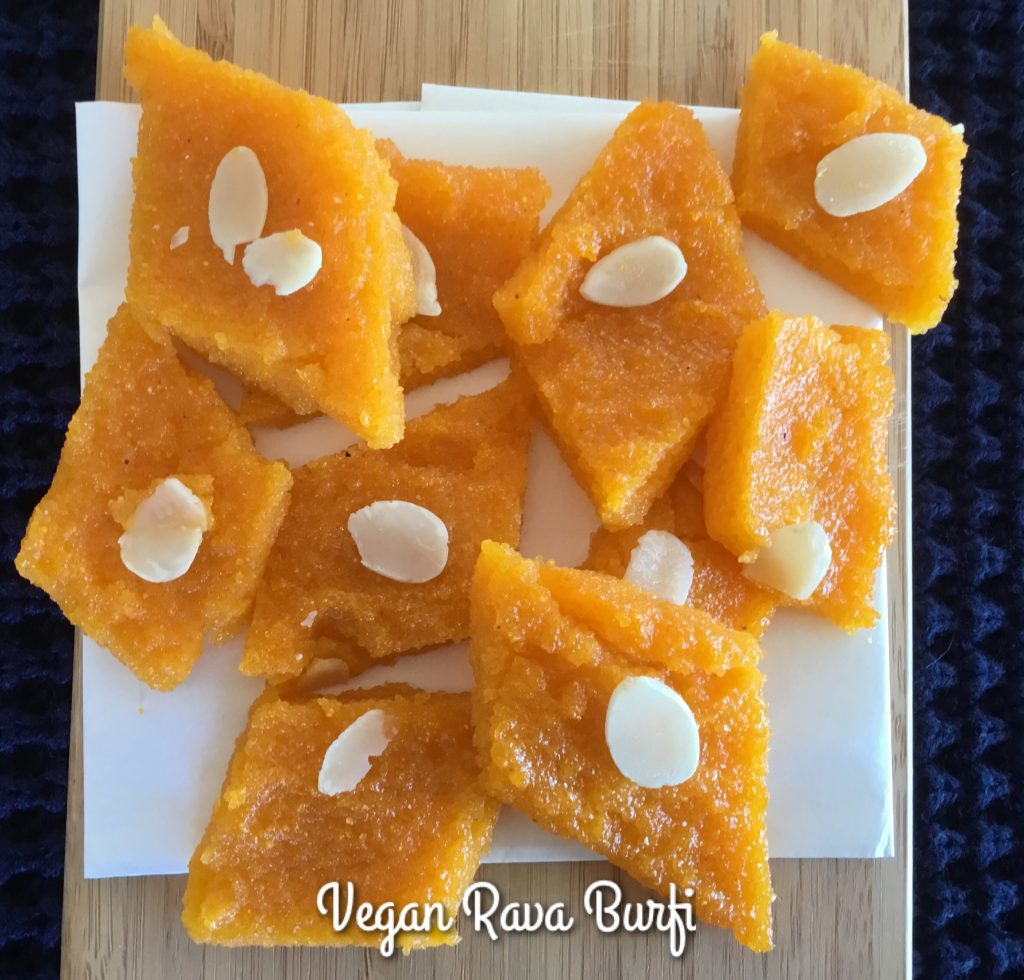 Vegan Semolina Saffron Fudge (Rava Burfi) (Sugar & Oil Free) – Masala Vegan